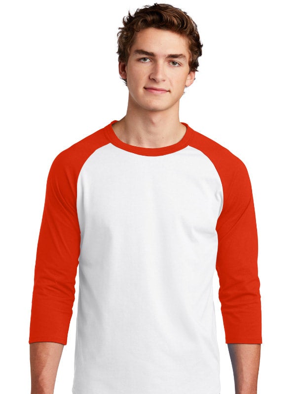 WHITE/DEEP ORANGE - COLORBLOCK RAGLAN JERSEY | Vinyl Plus Depot
