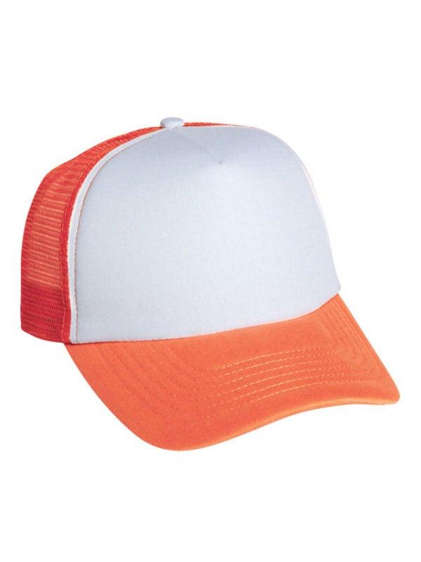 MEGA CAP SUMMER TRUCKER CAP - ORANGE | Vinyl Plus Depot