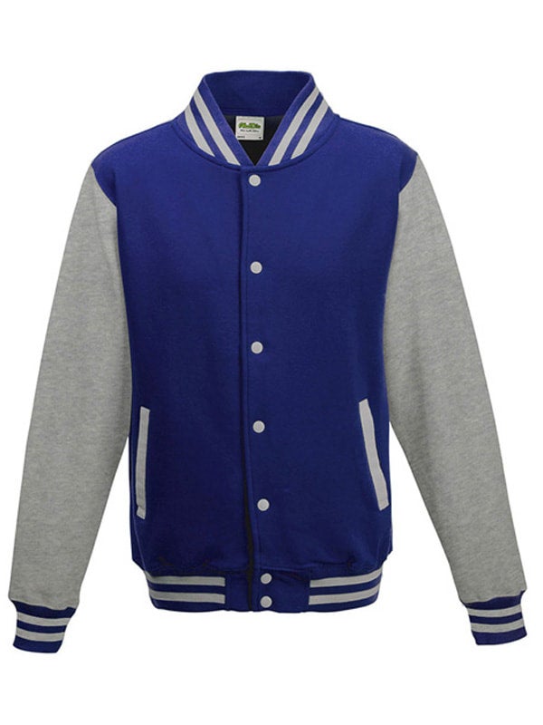 ROYAL BLUE/HEATHER GREY - LETTERMAN JACKET | Vinyl Plus Depot