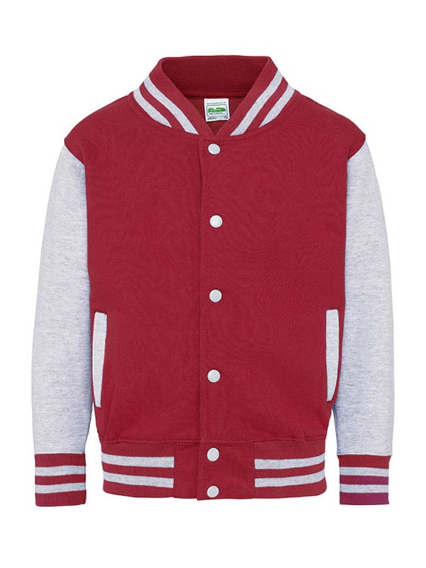FIRE RED/HEATHER GREY - YOUTH LETTERMAN JACKET | Vinyl Plus Depot